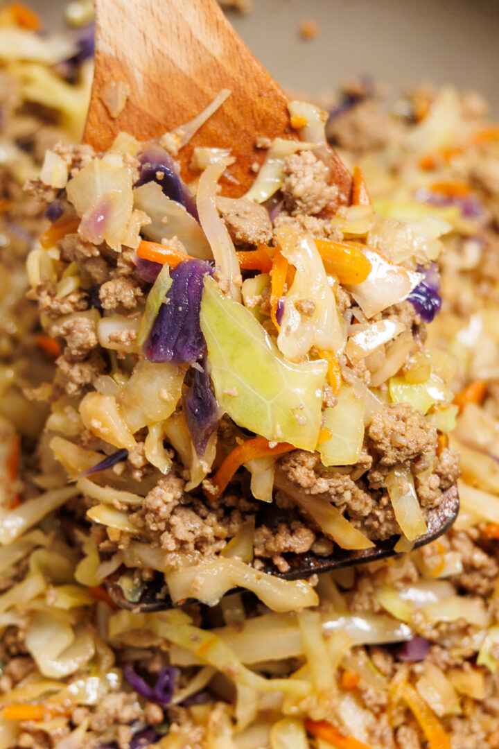 Egg Roll In A Bowl With Coleslaw Mix | From Frozen